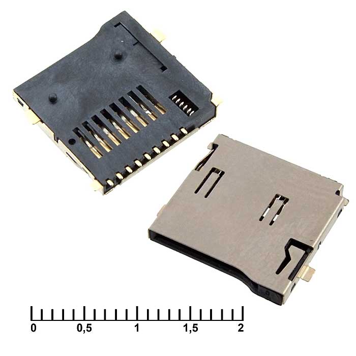 micro-SD SMD 9pin ejector купить с быстрой доставкой и отправкой по России.